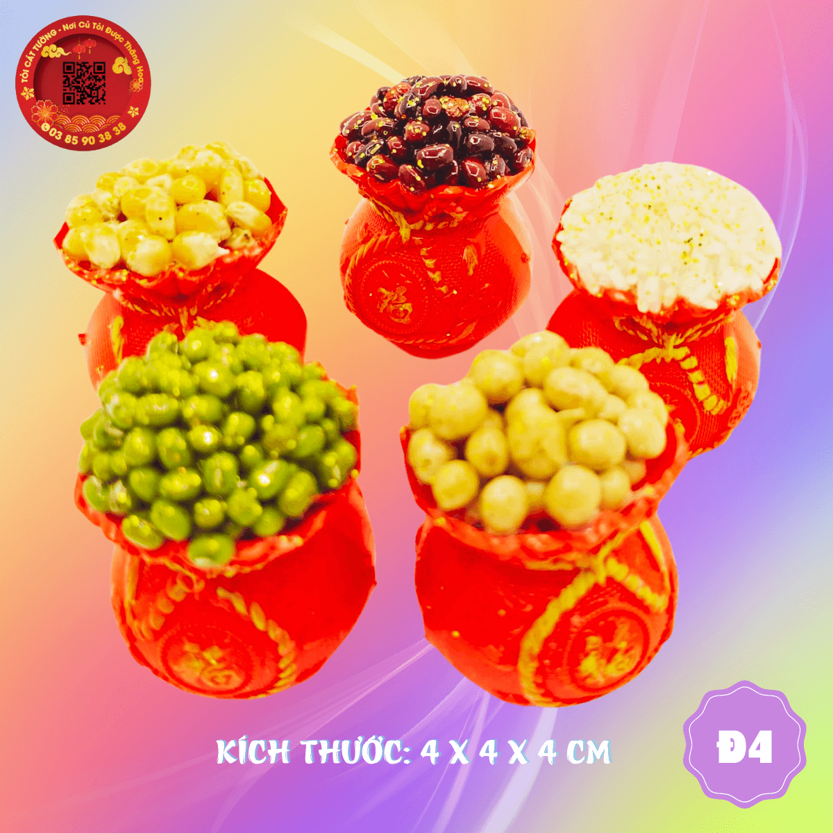 Bộ ngũ cốc chung ly túi đỏ MÃI KEO