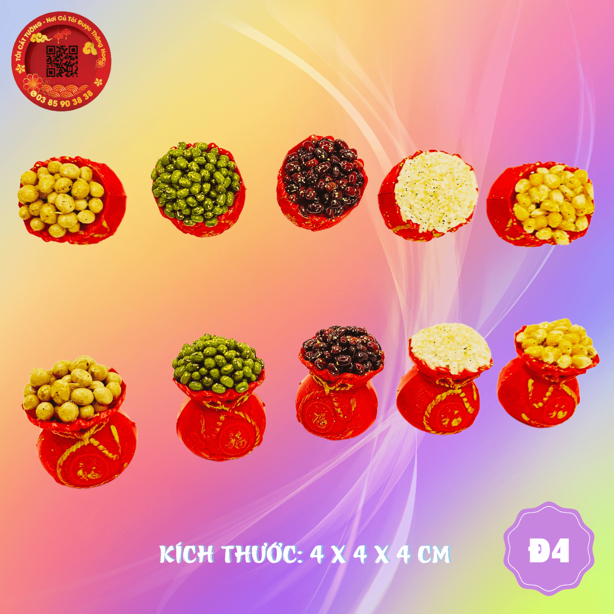 Bộ ngũ cốc chung ly túi đỏ MÃI KEO