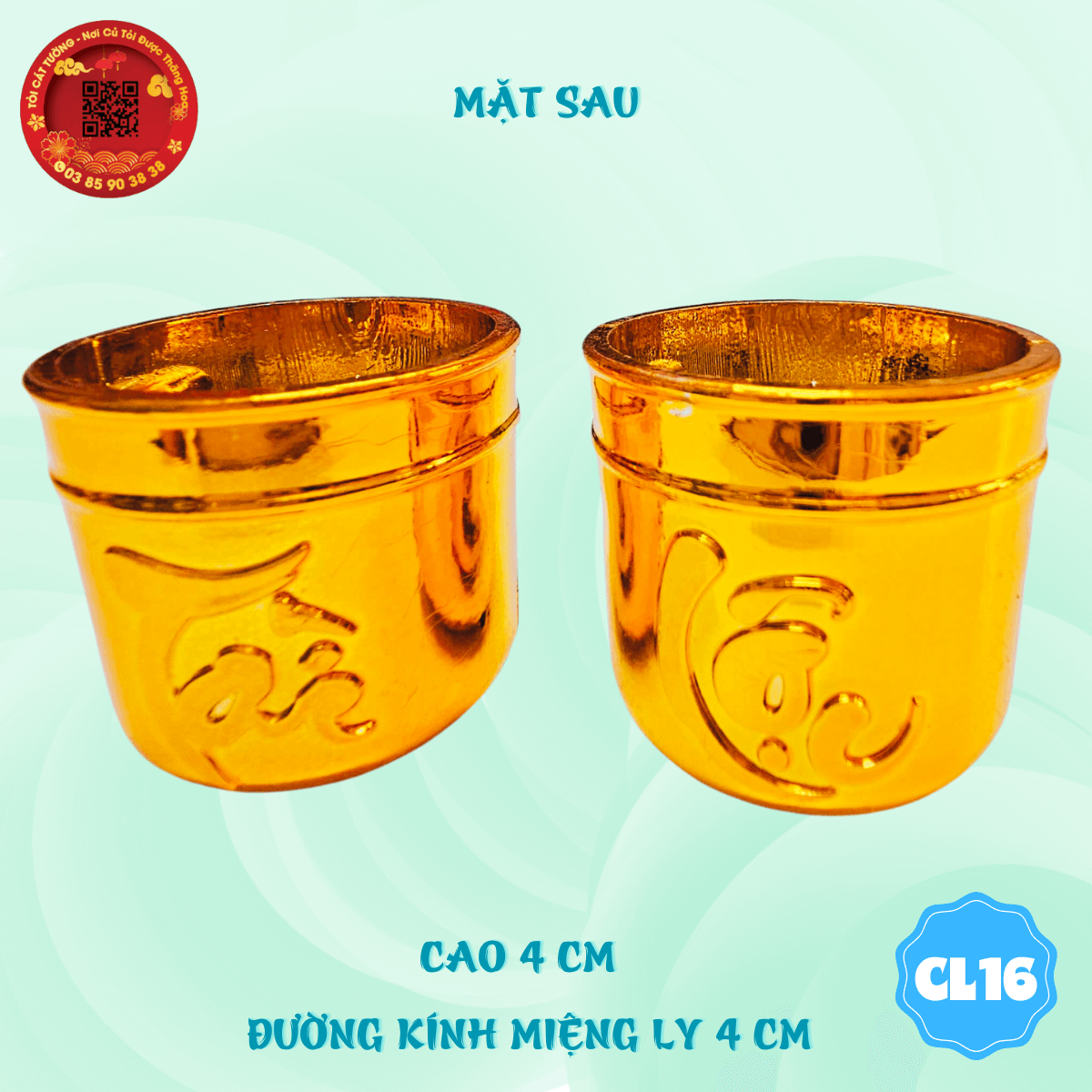 Chung ly thờ cúng tròn tài lộc