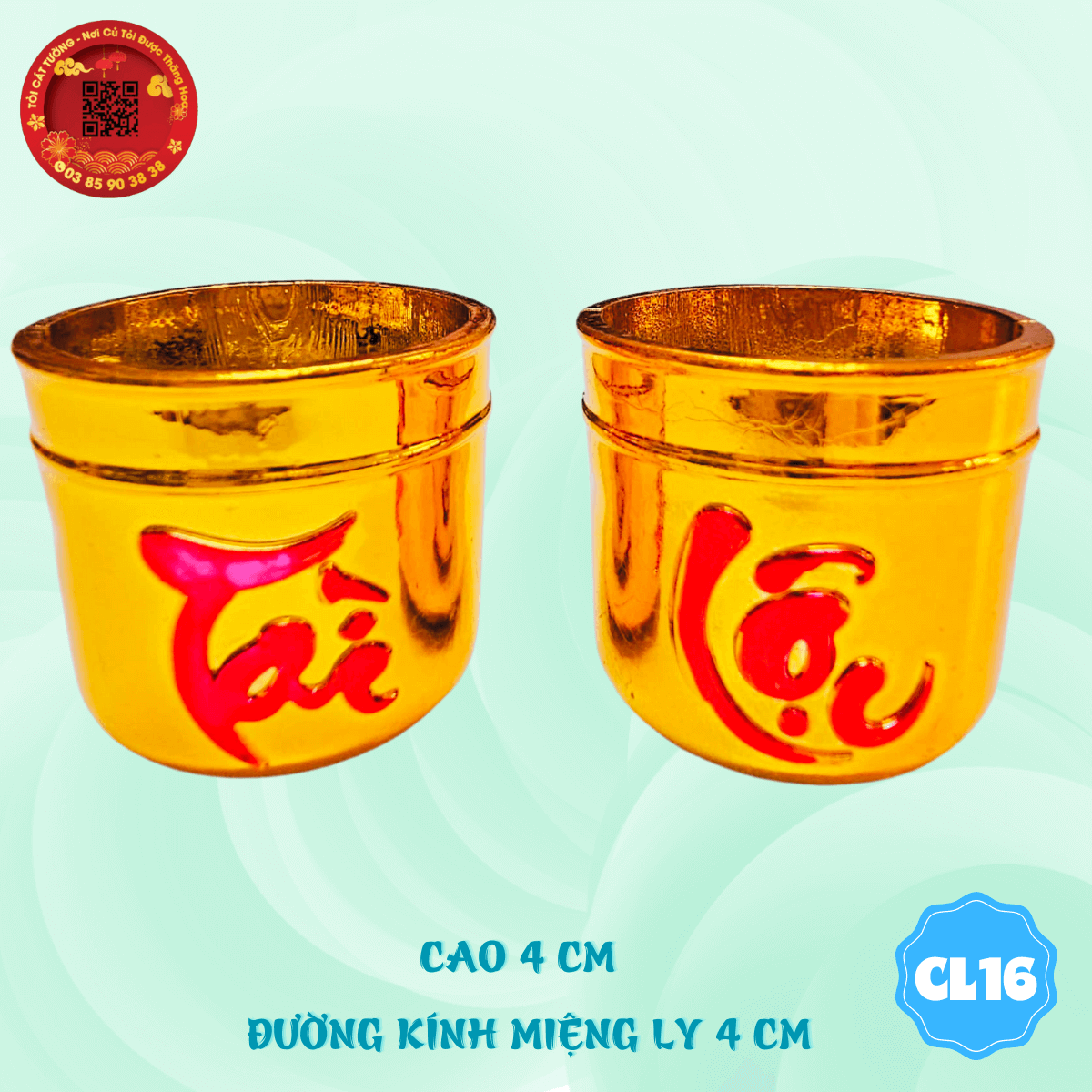 Chung ly thờ cúng tròn tài lộc