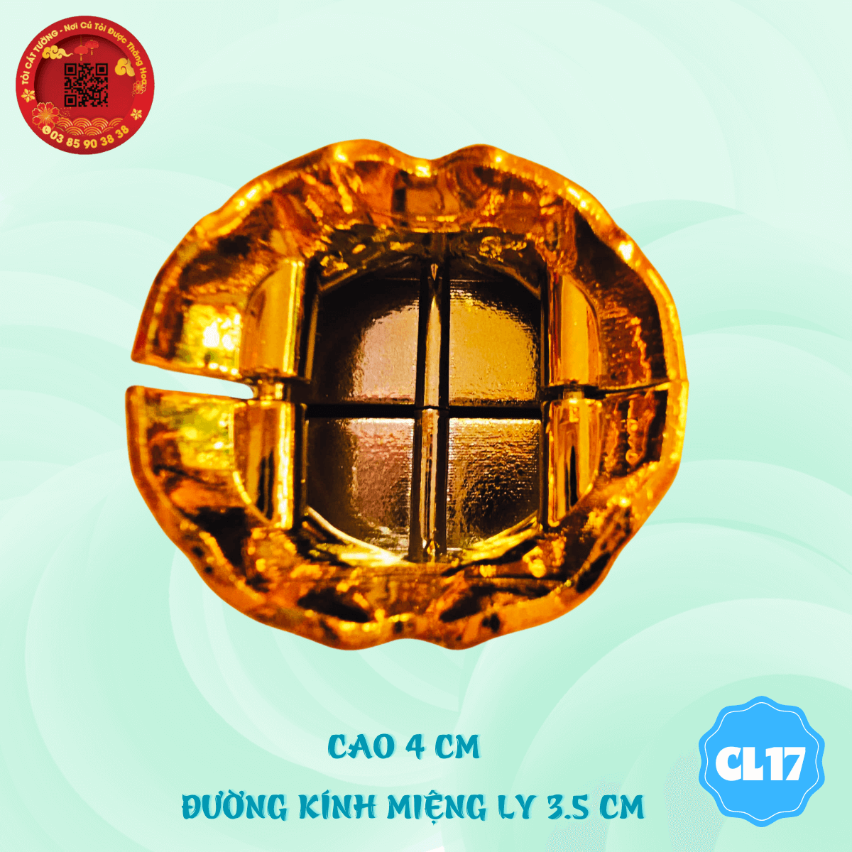 Chung ly thờ cúng túi vàng song ngư tài lộc