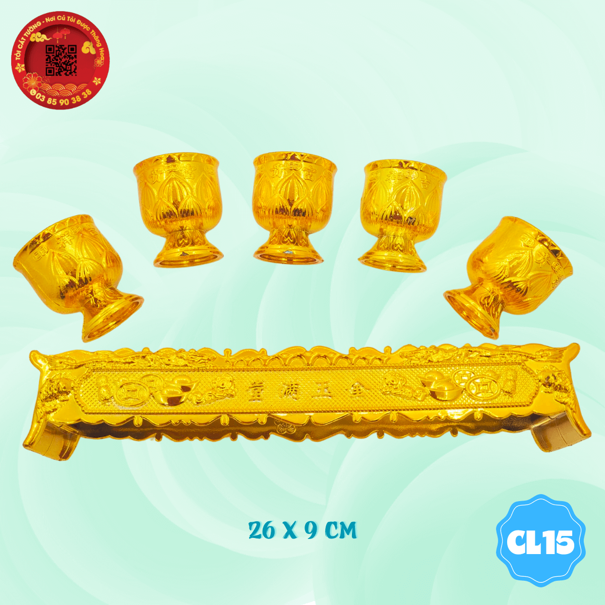 Vỉ 5 chung ly kim ngọc mãn đường GIÁ XƯỞNG