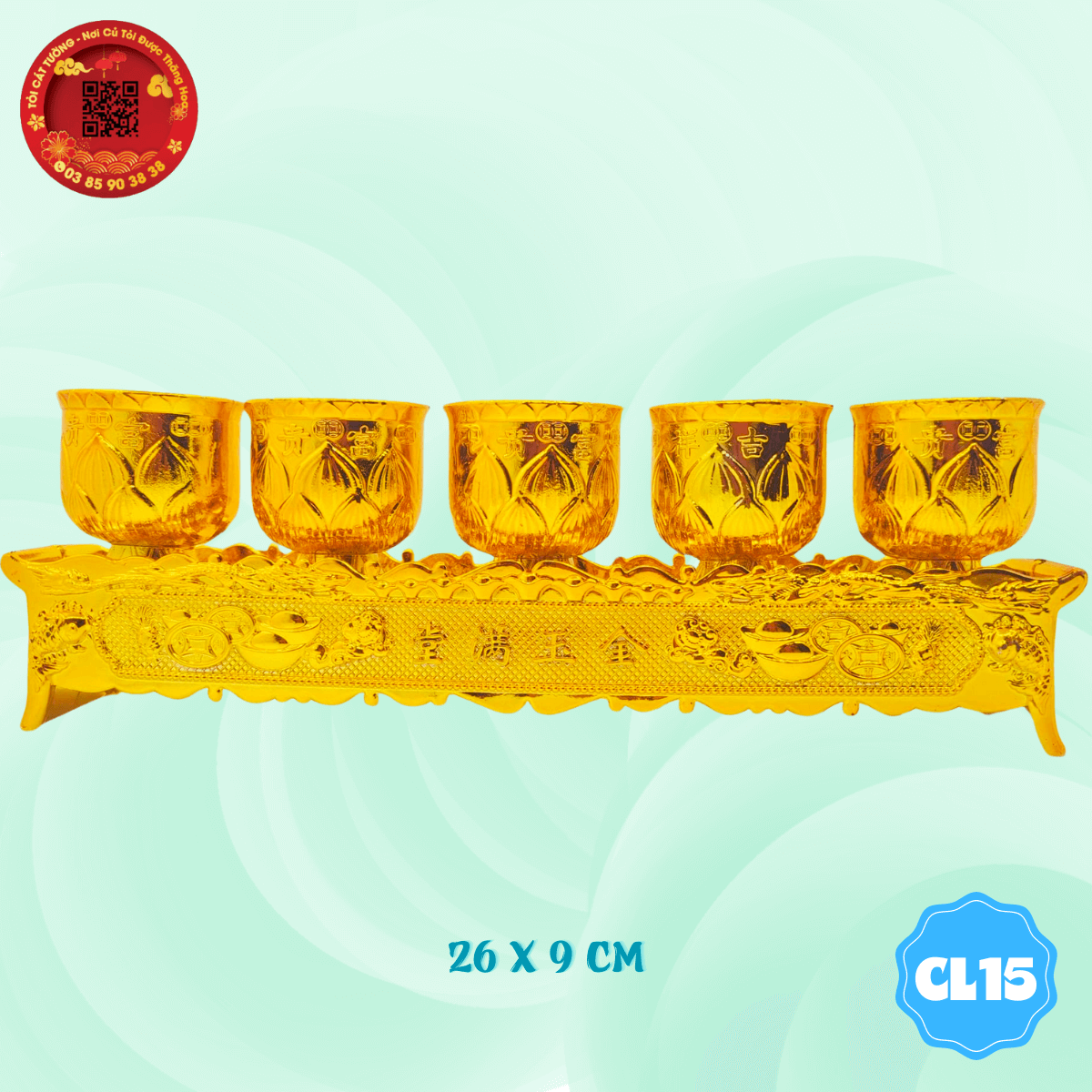 Vỉ 5 chung ly kim ngọc mãn đường GIÁ XƯỞNG