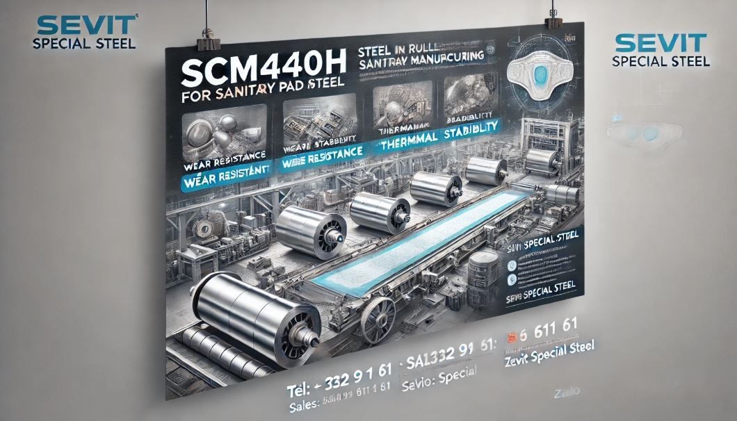 Thép tròn SCM440H làm trục cán trong quy trình sản xuất băng vệ sinh