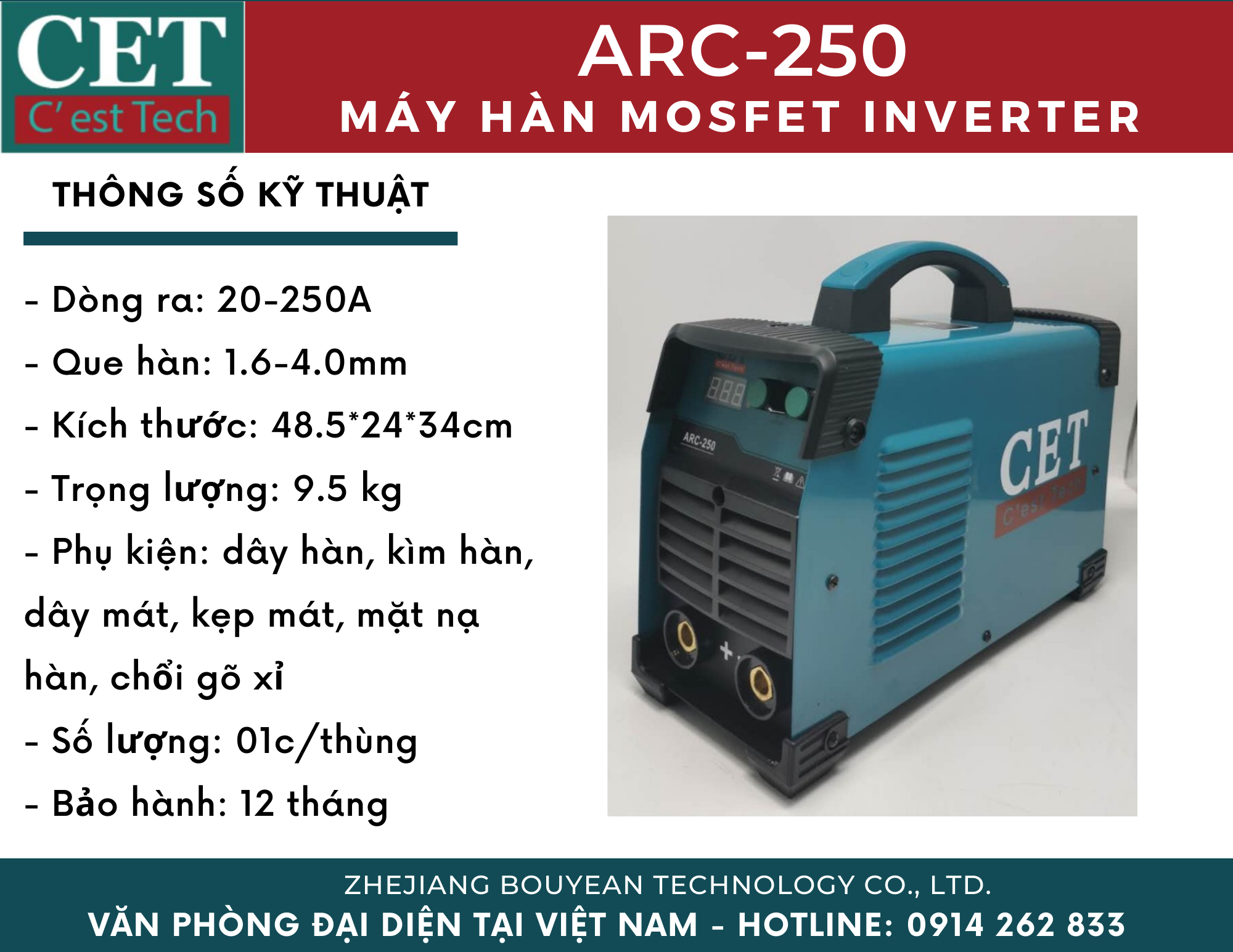 Review Máy Hàn CET Mosfet ARC-250, Máy hàn cho thợ chuyên