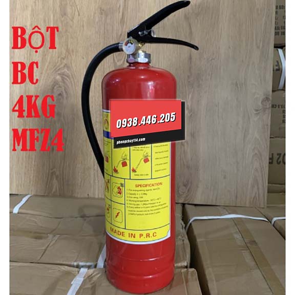 Bình Chữa Cháy Bột ABC MFZL4 4kg | Sẵn Kiểm Định BCA