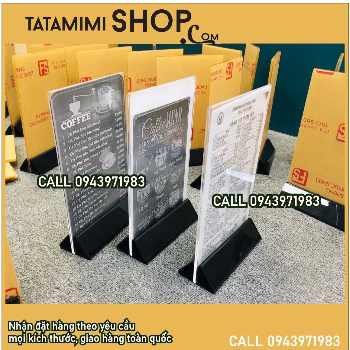Kệ menu để bàn với để rút tại Tatamimi.com