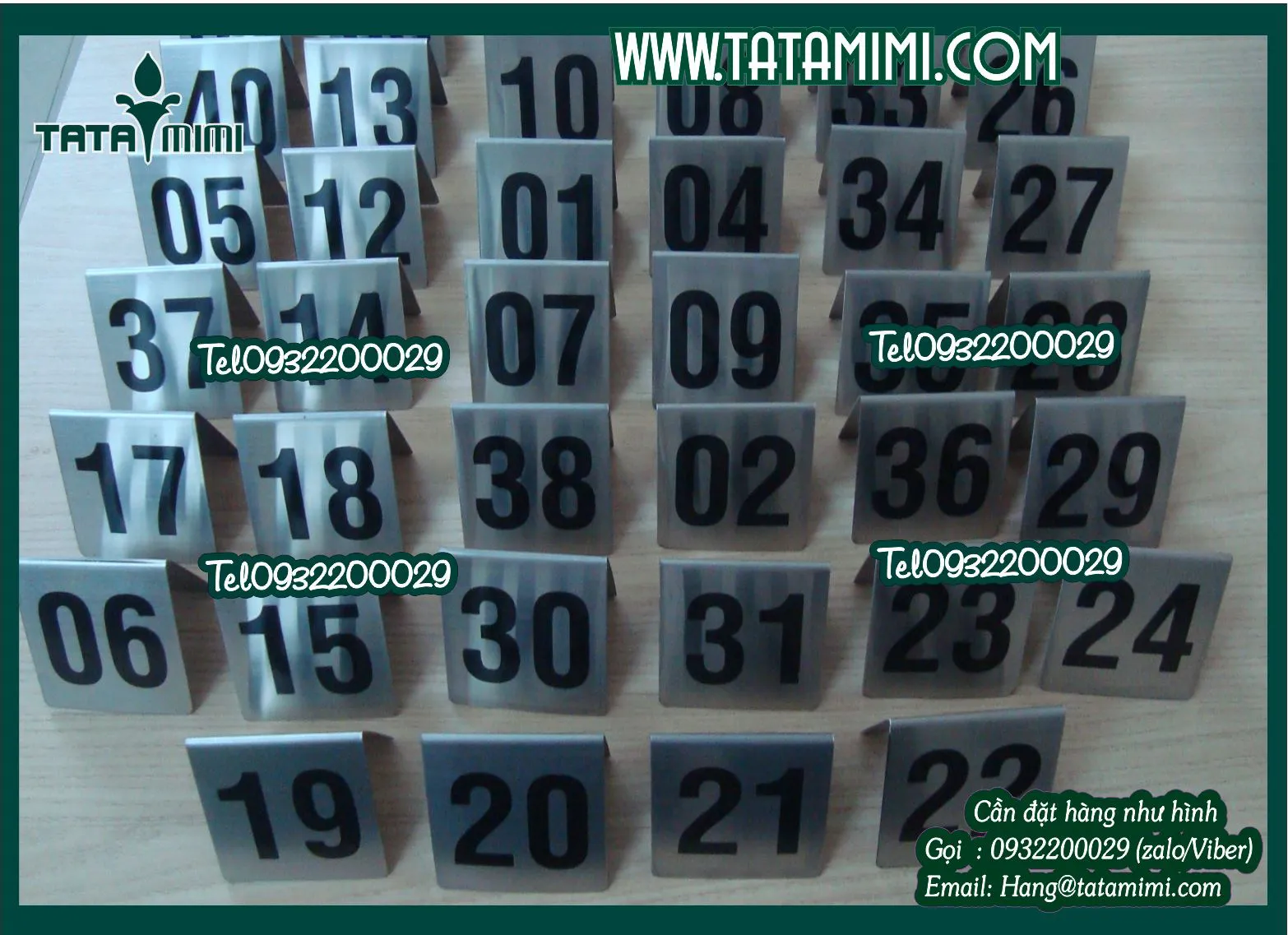 Thẻ đánh số cà phê từ inox tại Tatamimi.com