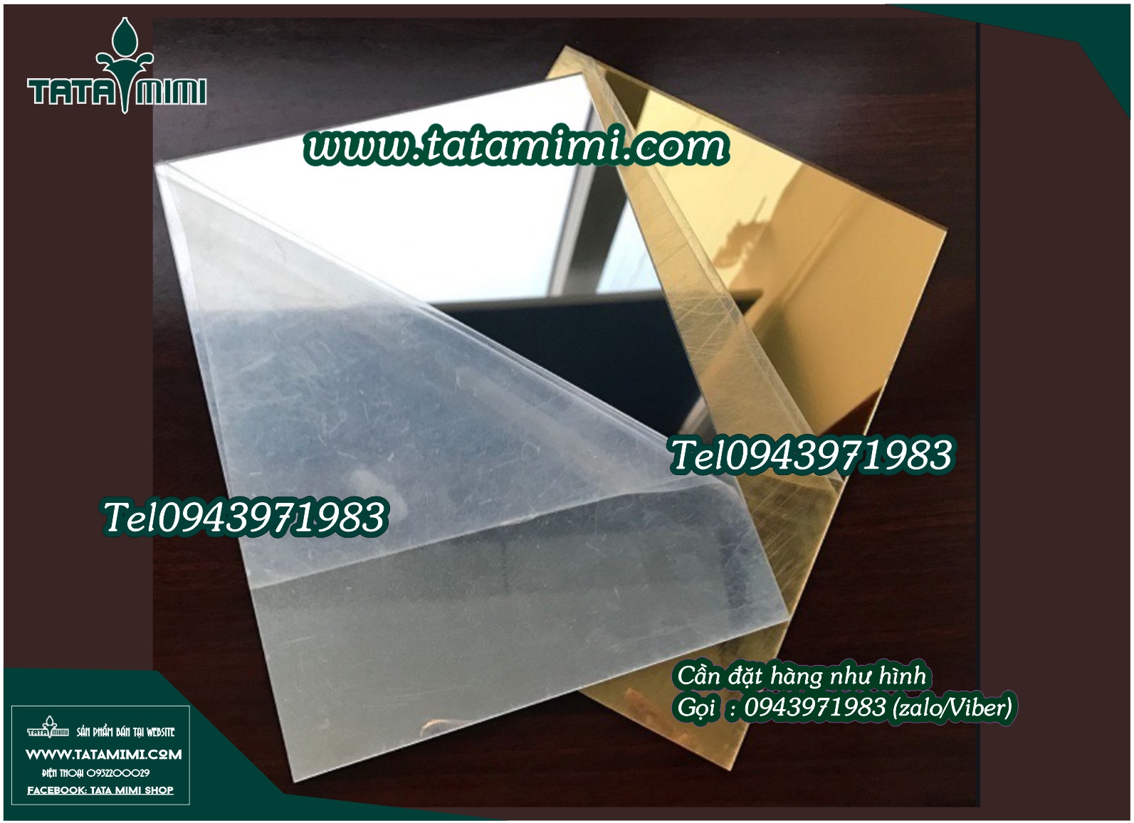 Mica gương vàng trắng đỏ có sẵn hàng tại Tatamimi.com