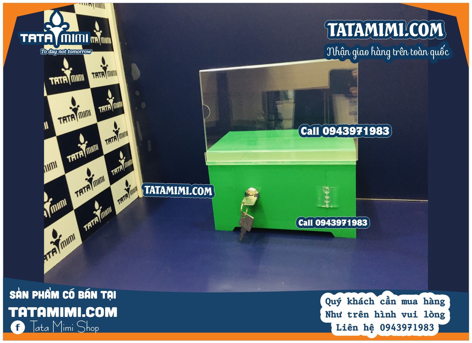 Thùng đựng tiền – tip box có sẵn màu đen tại Tatamimi.com