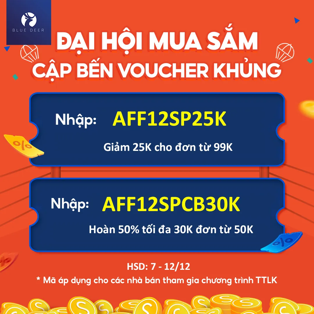Mừng Siêu Sale Sinh Nhật SHOPEE 12.12 - BLUE DEER dành tặng bạn Mã Giảm Giá