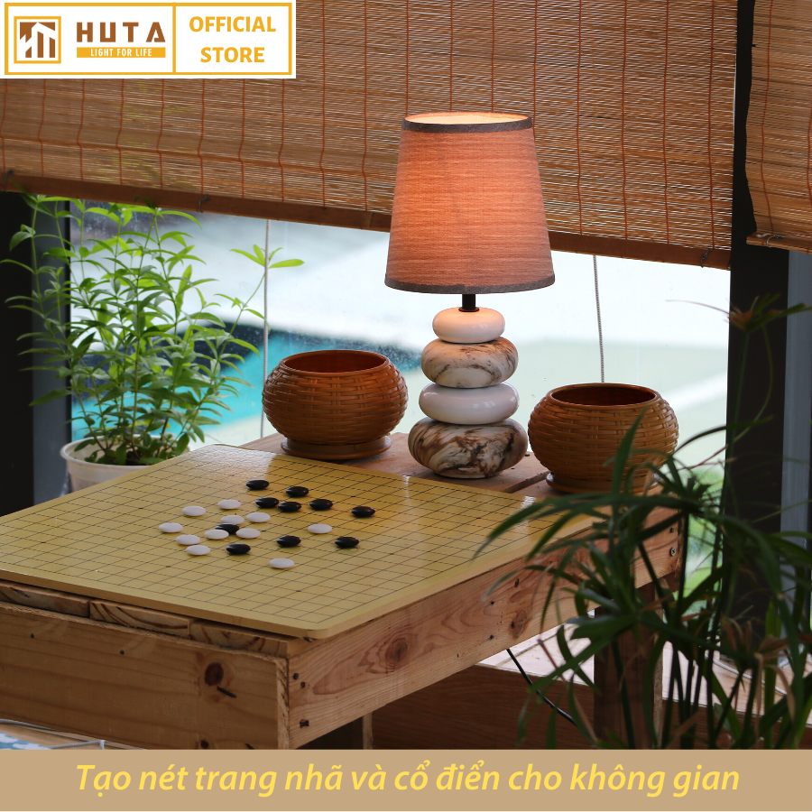 Đèn ngủ để bàn thân gốm sứ HUTA S12
