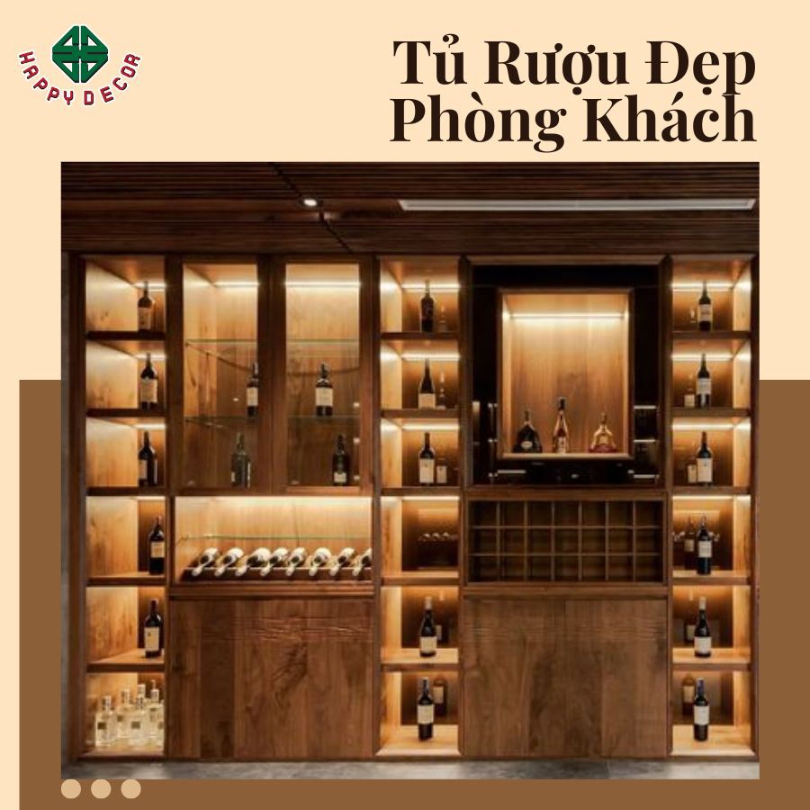 20 Mẫu Tủ Rượu Đẹp, Hiện Đại Nhất Cho Phòng Khách 2025