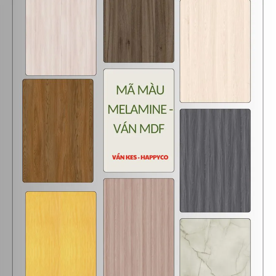 MÃ MÀU VÁN MDF PHỦ MELAMINE - VÁN KES