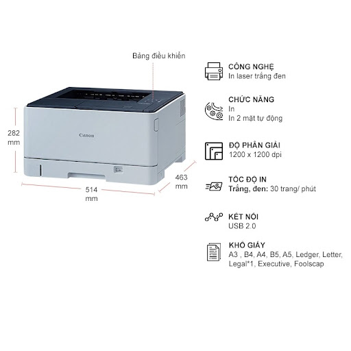 Máy in Laser trắng đen Canon LBP 8100N A3