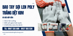 Bao tay sợi len poly trắng cổ dài giá rẻ tận xưởng TPHCM