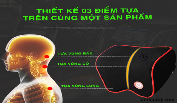 Gối Tụa Cổ Ô Tô Anihooky Cao su non chống mỏi cổ