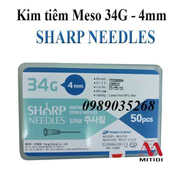 Đầu kim meso 34G-4mm Sharp Needle