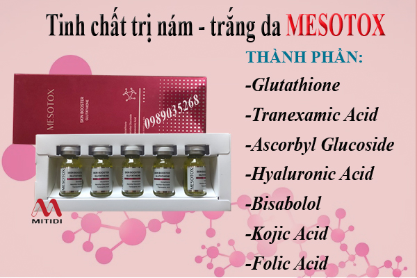Tinh chất giảmị nám trắng da Mesotox Skin Booster Glutathione ISOV