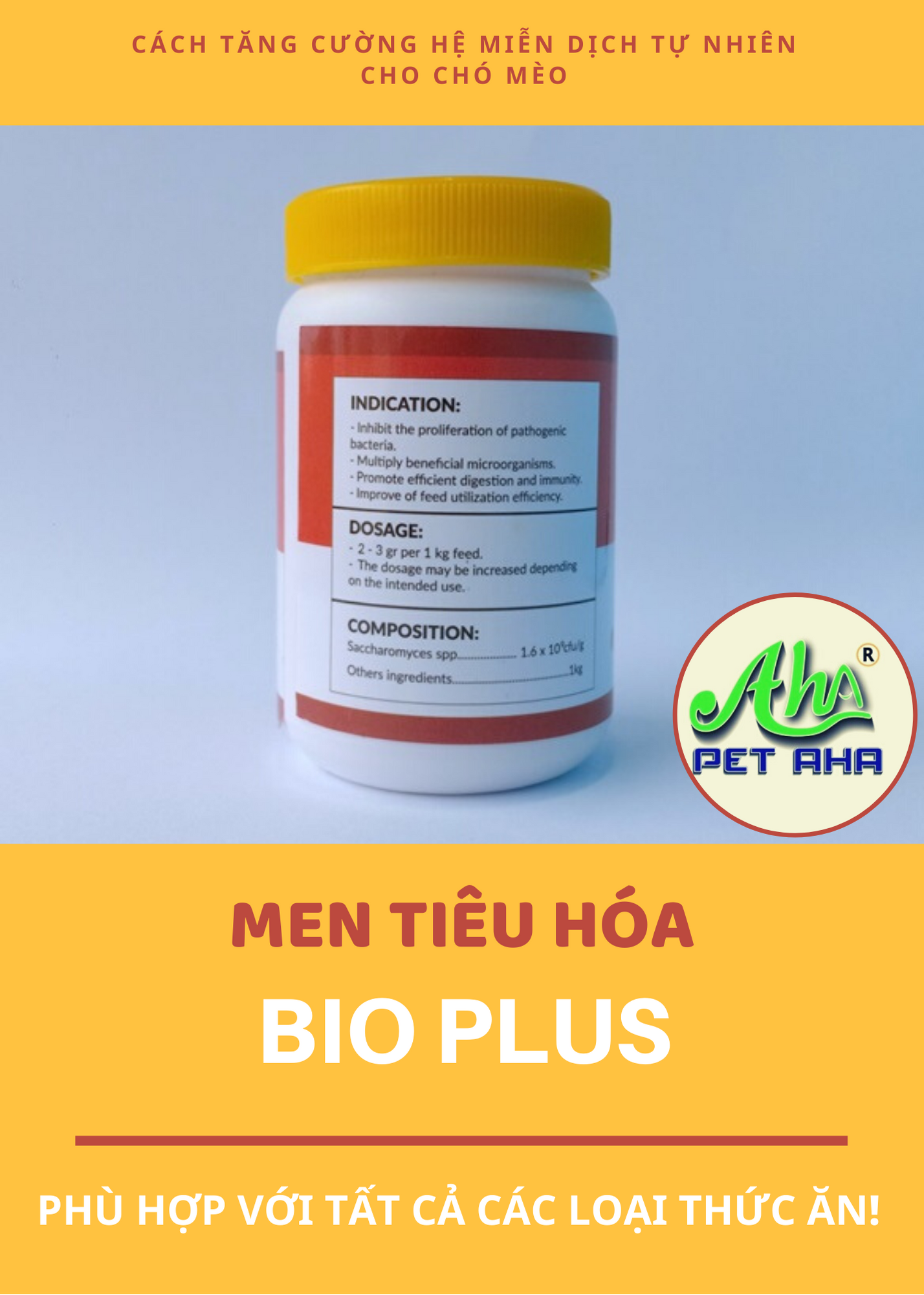 Men vi sinh Bio Plus - Khử mùi hoàn toàn chất thải thú cưng của bạn.