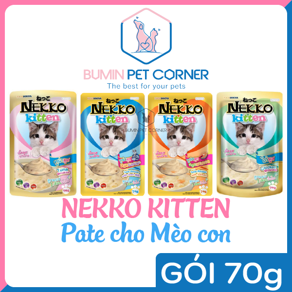 Nekko Kitten - Pate cho mèo con gói 70g Nhiều Vị - Bumin Pet Corner