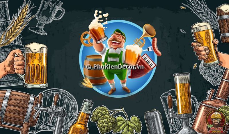 Tranh trang trí quán beer quán pub