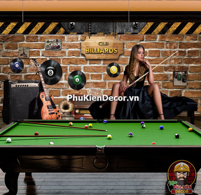 Tranh dán tường trang trí quán bida