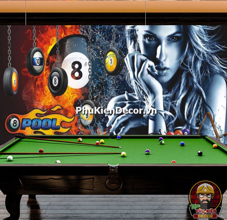 Tranh dán tường trang trí quán bida