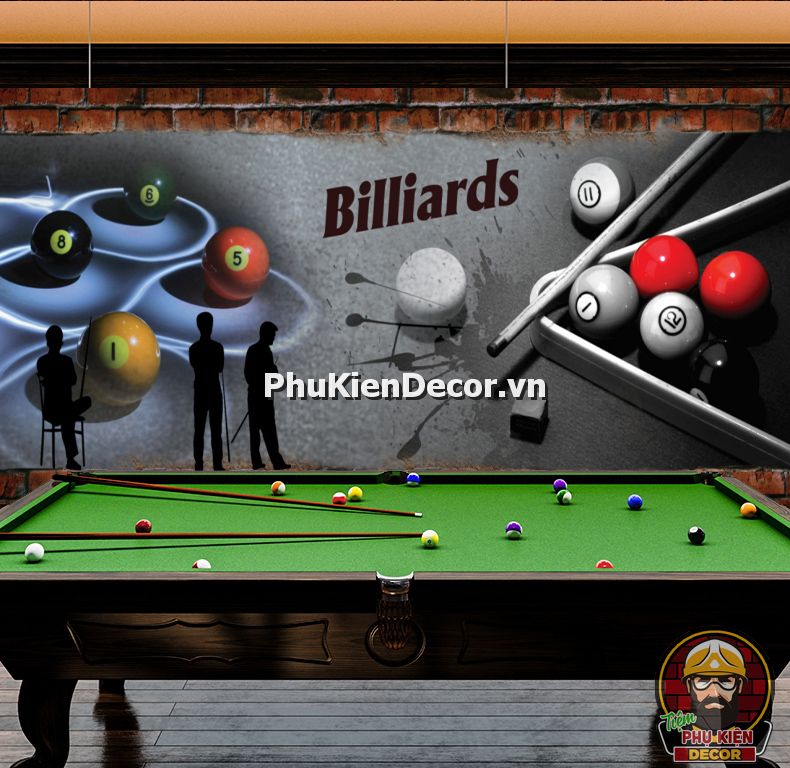 Tranh dán tường trang trí quán bida