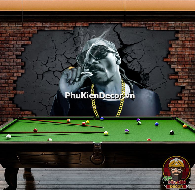 Tranh dán tường trang trí quán bida