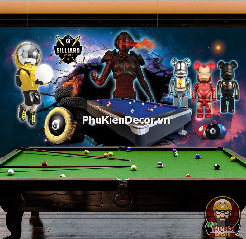 Tranh dán tường trang trí quán bida