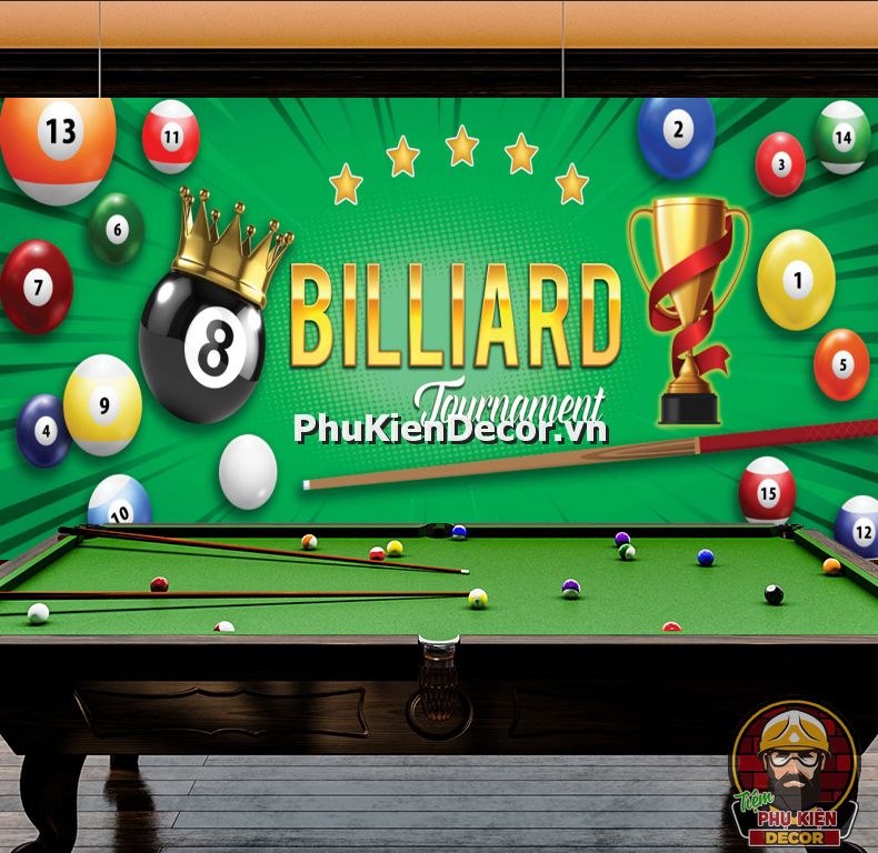 Tranh dán tường trang trí quán bida