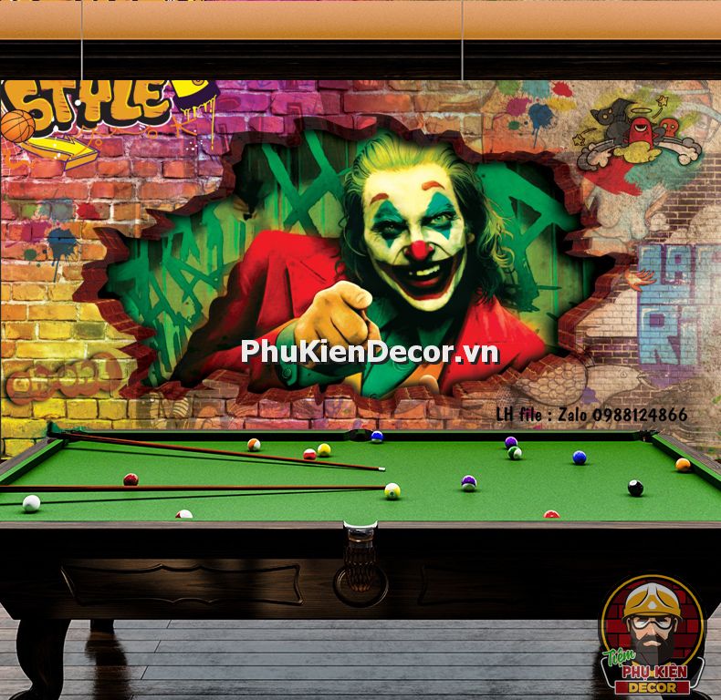 Tranh dán tường trang trí quán bida