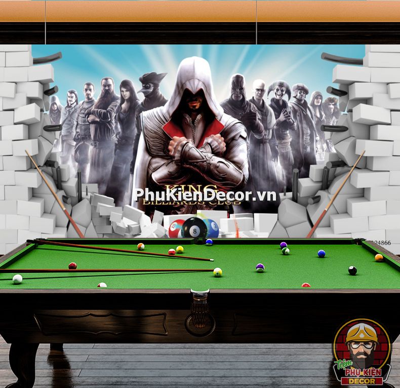 Tranh dán tường trang trí quán bida