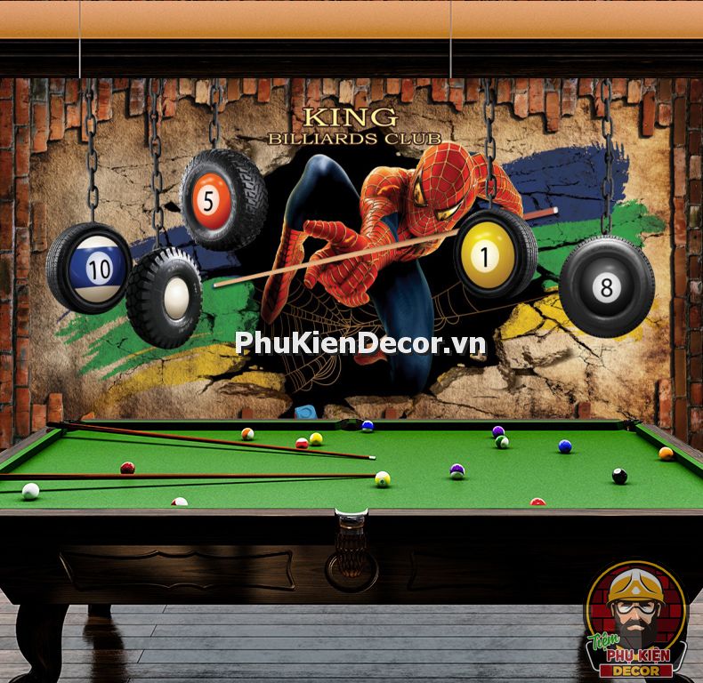 Tranh dán tường trang trí quán bida