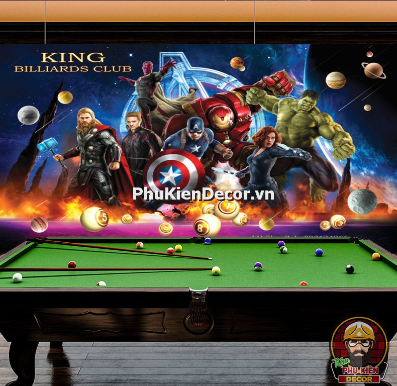 Tranh dán tường trang trí quán bida