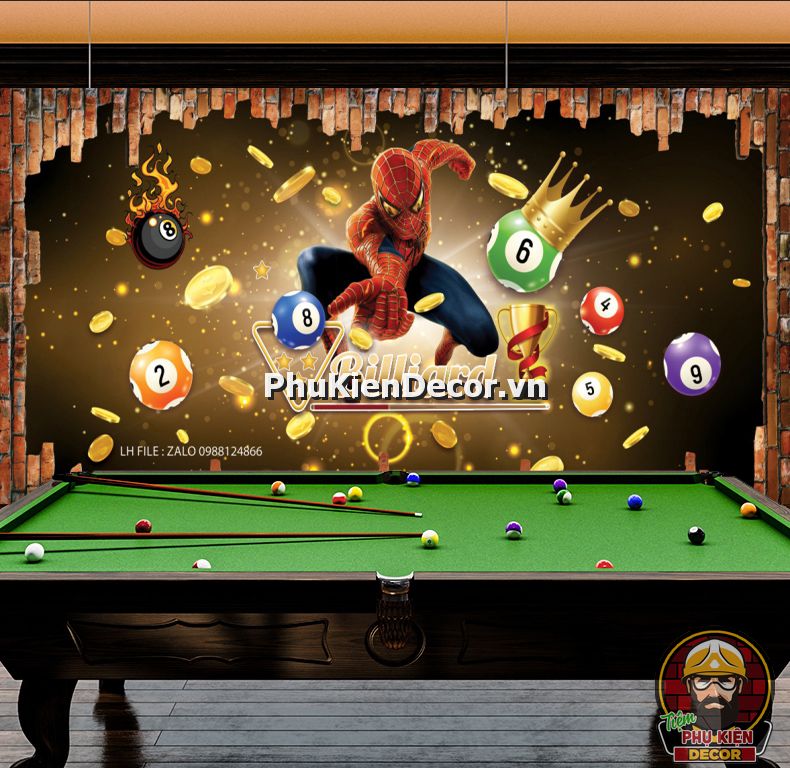 Tranh dán tường trang trí quán bida