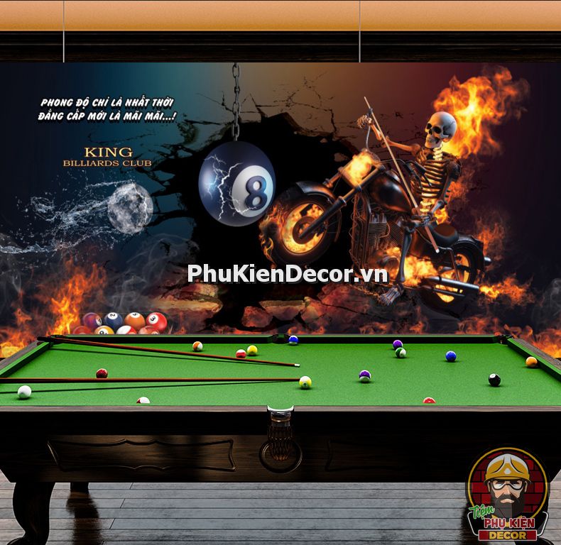 Tranh dán tường trang trí quán bida