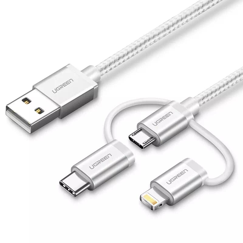 Cáp sạc Type-C+ Lightning + Micro USB dài 1.5m Ugreen 50203