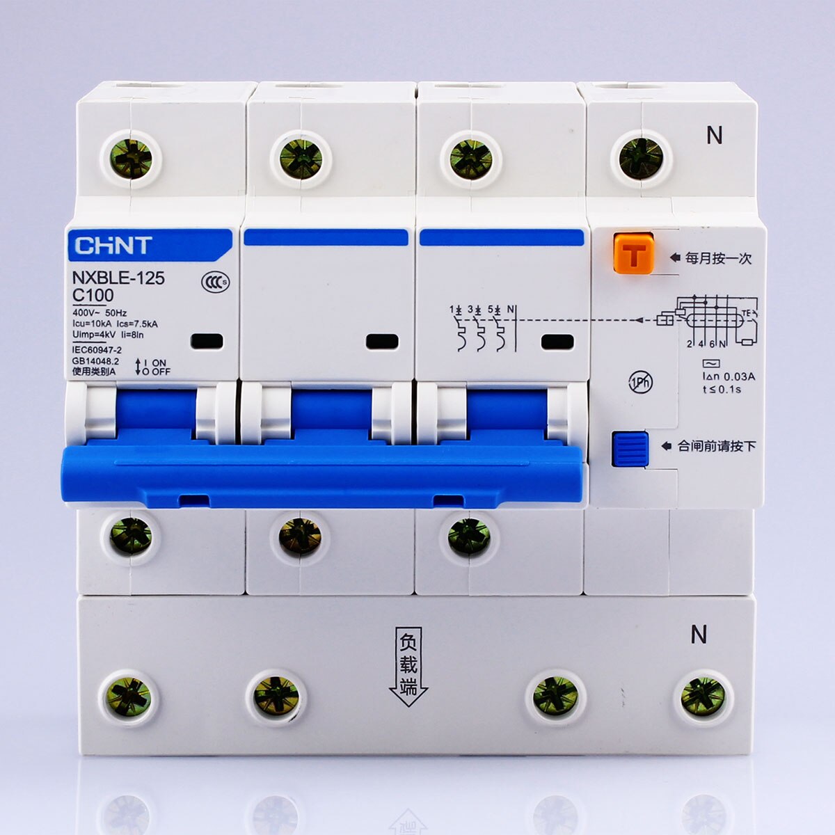 Aptomat Ch ng Gi t CB Ch ng Gi t 3 Pha 3P N NXBLE 125 100A