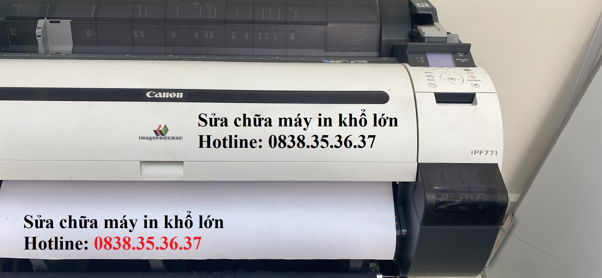 Thay đầu phun Canon IPF 771 nghẹt mực -thiếu tia