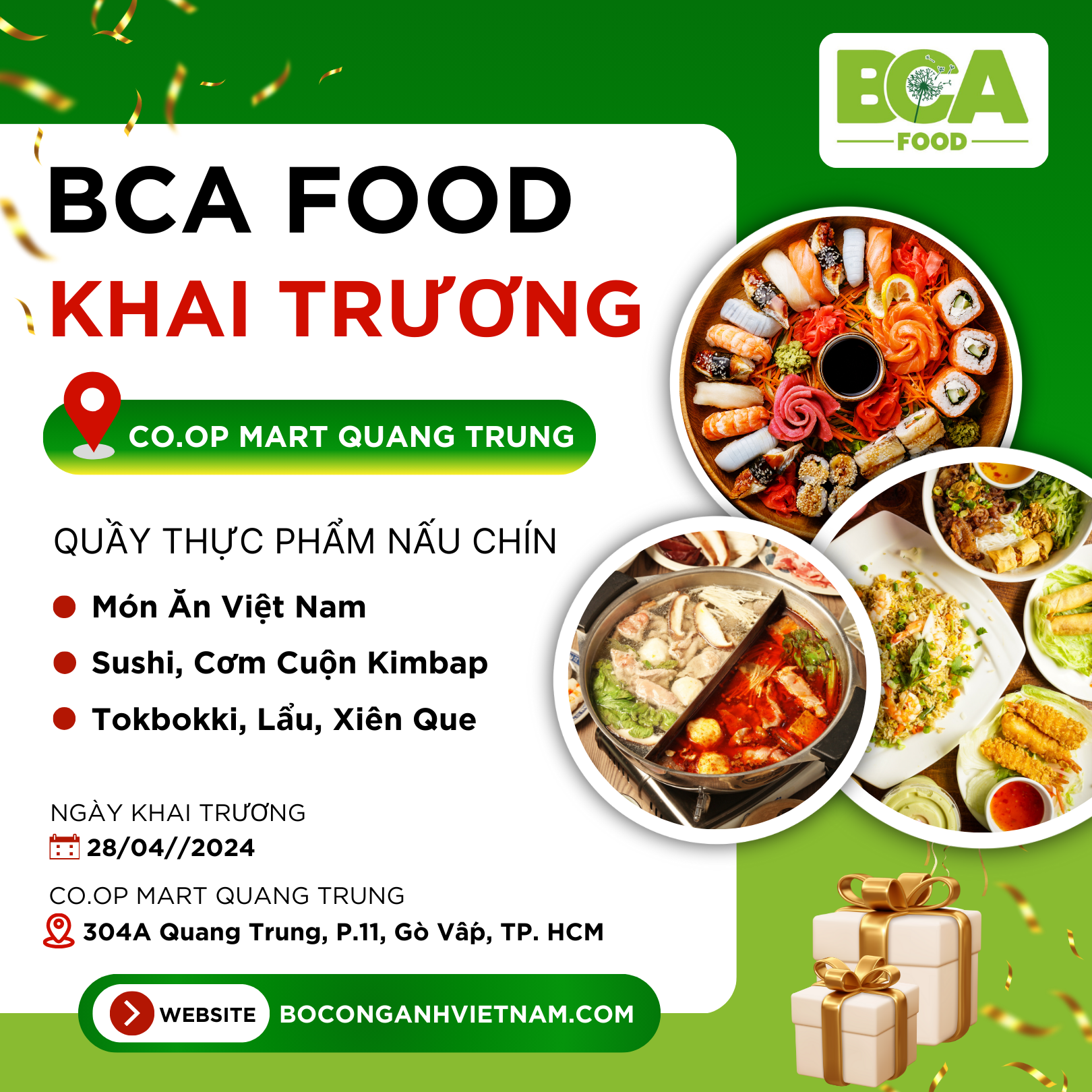 Khai trương Quầy Thực Phẩm Nấu Chín BCA FOOD