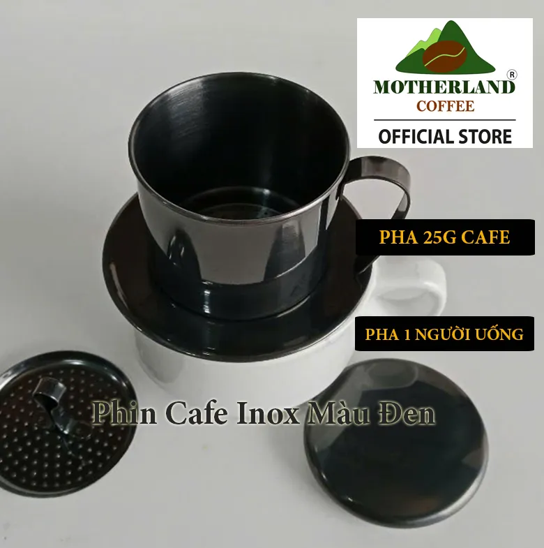 Phin Pha Cà Phê Inox Màu Đen