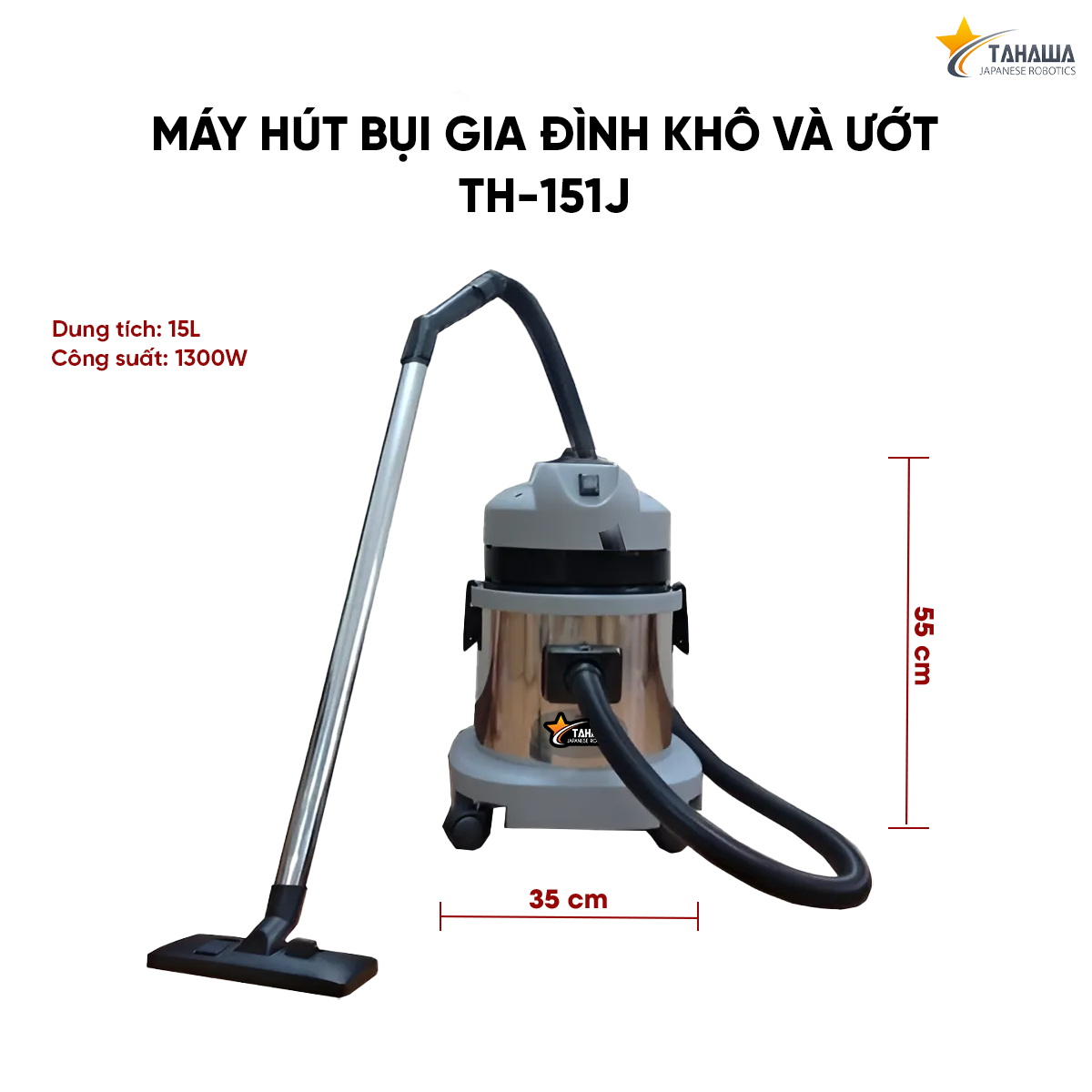 Máy hút bụi công nghiệp gia đình Tahawa TH-151J
