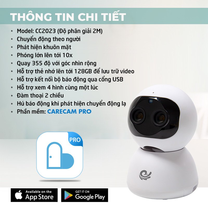 CAMERA CARECAM CC2023 - FHD1080 - 2.0Mps - PHÓNG TO HÌNH ẢNH 10x - HÌNH ...