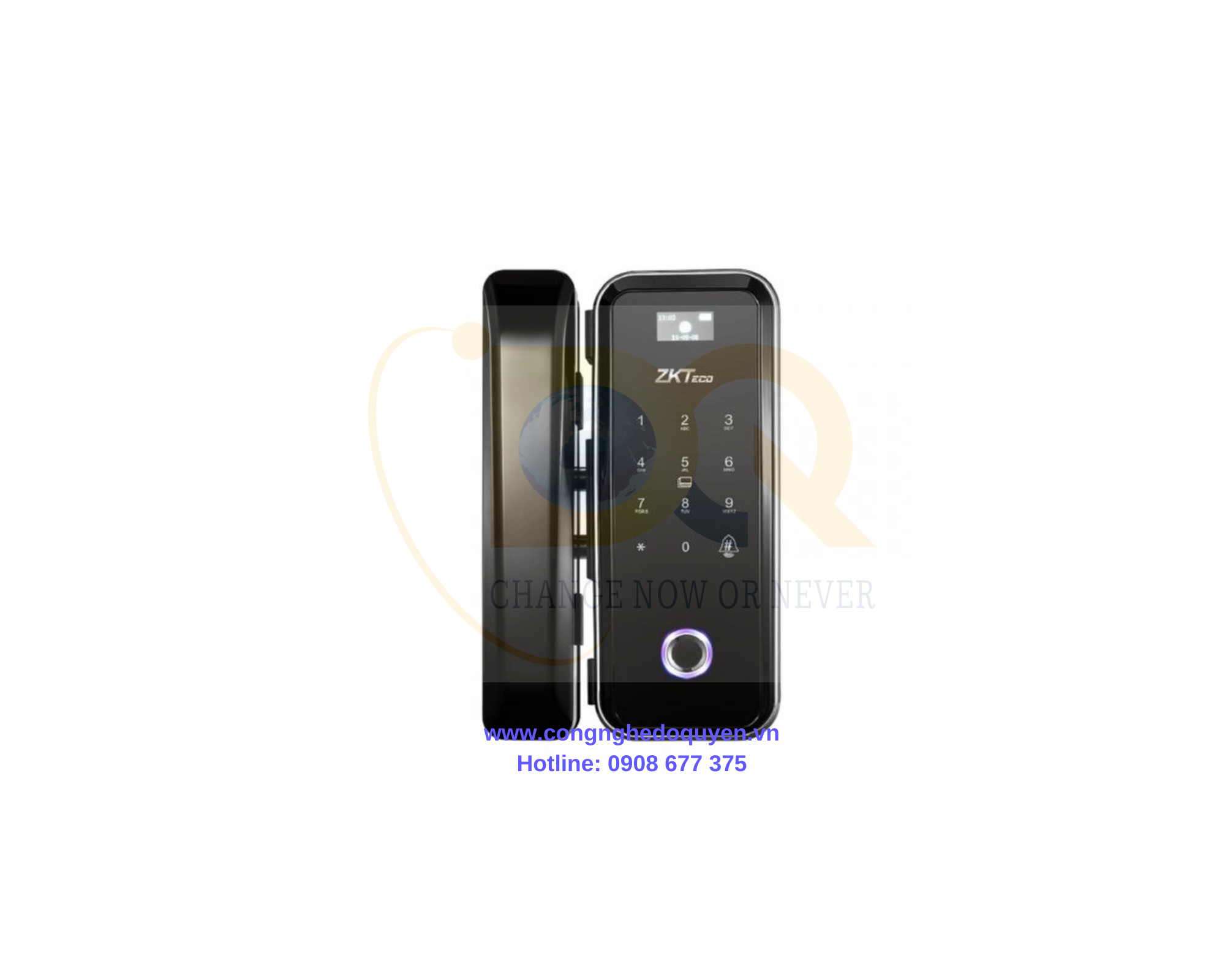 Khóa cửa kính vân tay-điều khiển ZKTeco GL300 - Đỗ Quyên
