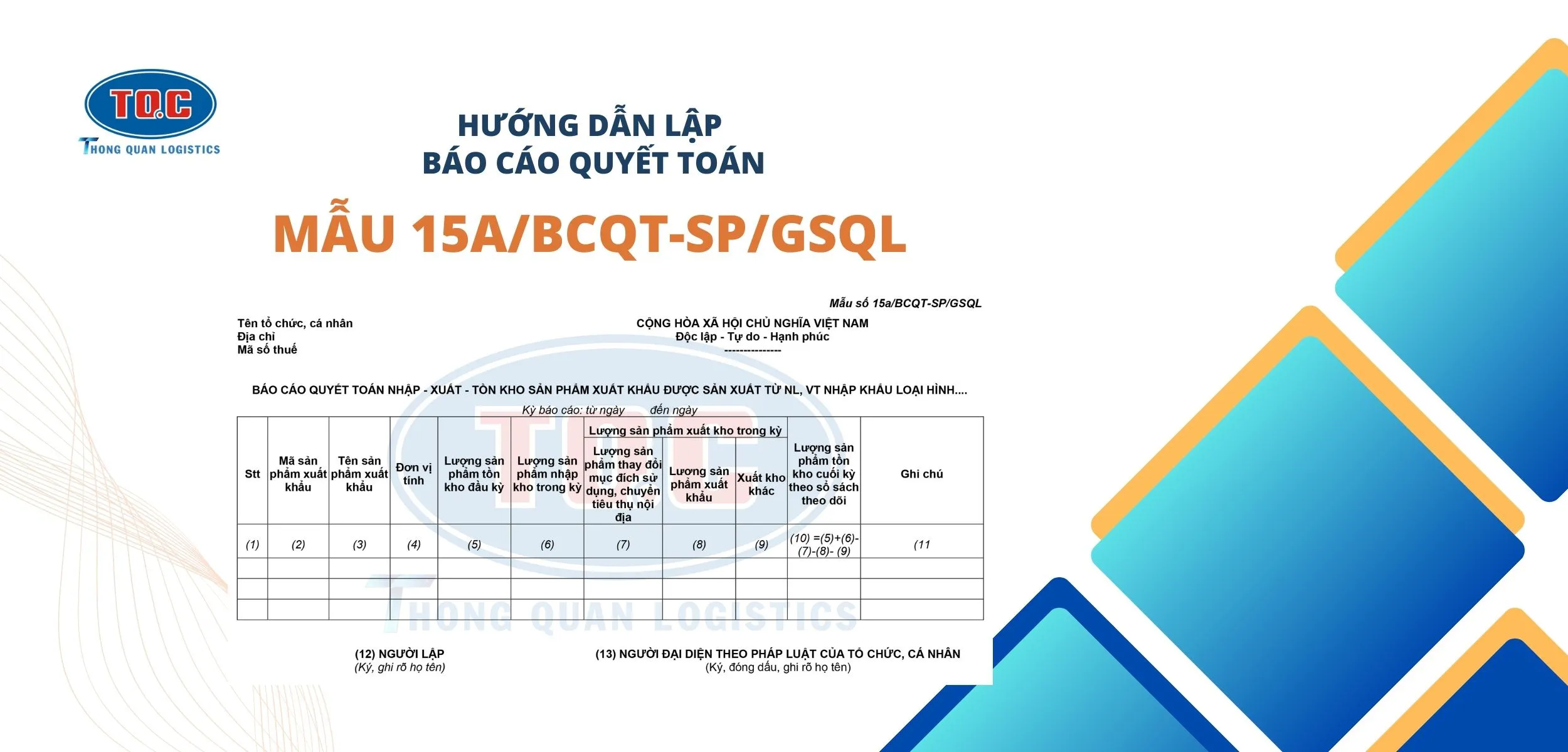 Hướng Dẫn Lập Mẫu Báo Cáo Quyết Toán 15a/BCQT-SP/GSQL
