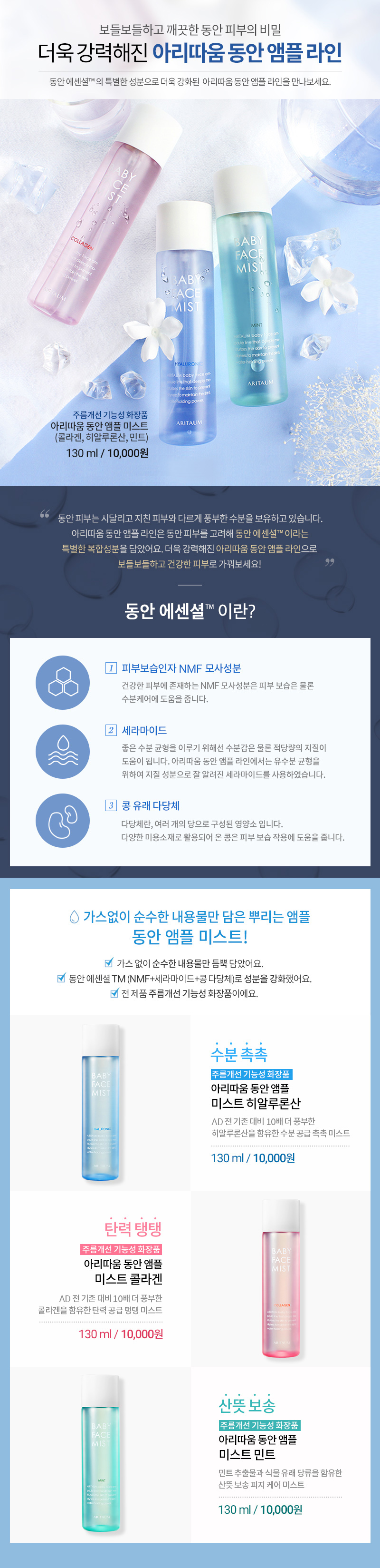 Xịt Khoáng Aritaum Baby Face Mist 130ml