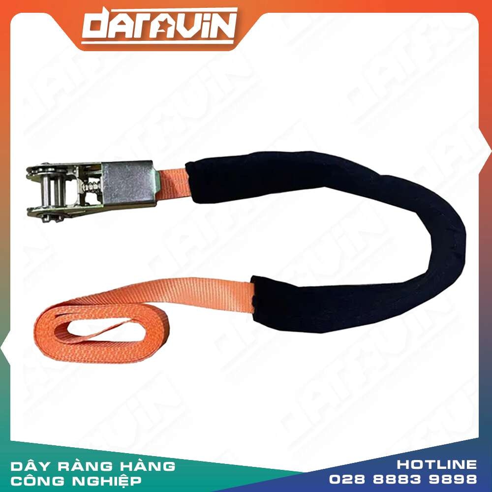 Dây chằng hàng tăng đơ bản 25mm tải 800kg không móc có ống lót