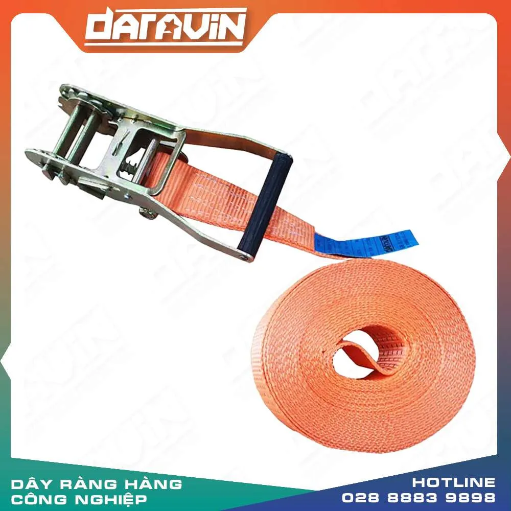 Dây tăng đơ chằng hàng bản 50mm tải 3 tấn không móc